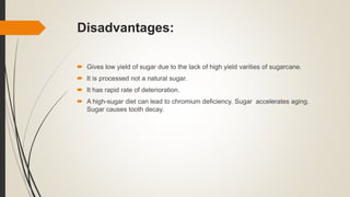 Manufacturing of Sugars from different sources | PPTX