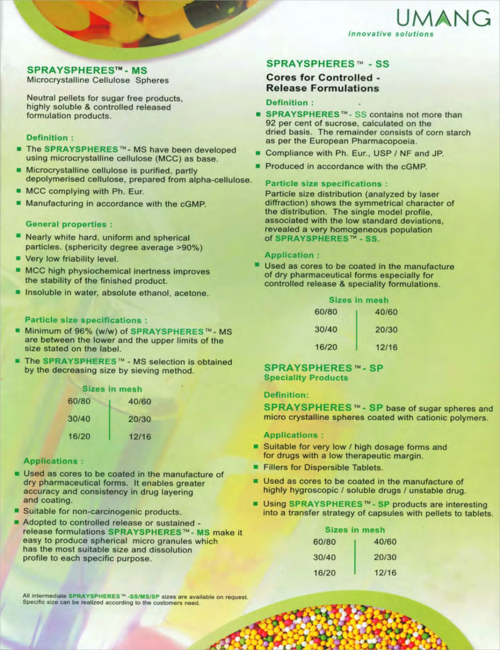 Sugar spheres and neutral pellets | PDF