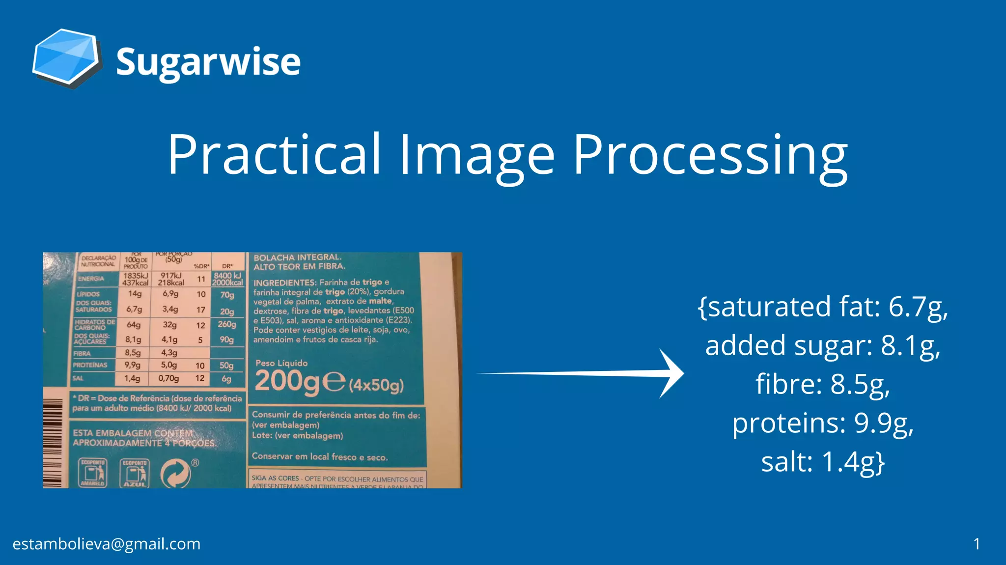 Image Processing of Food Labels | PPT