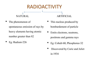 RADIOISOTOPES AND CLINICAL USES | PPTX