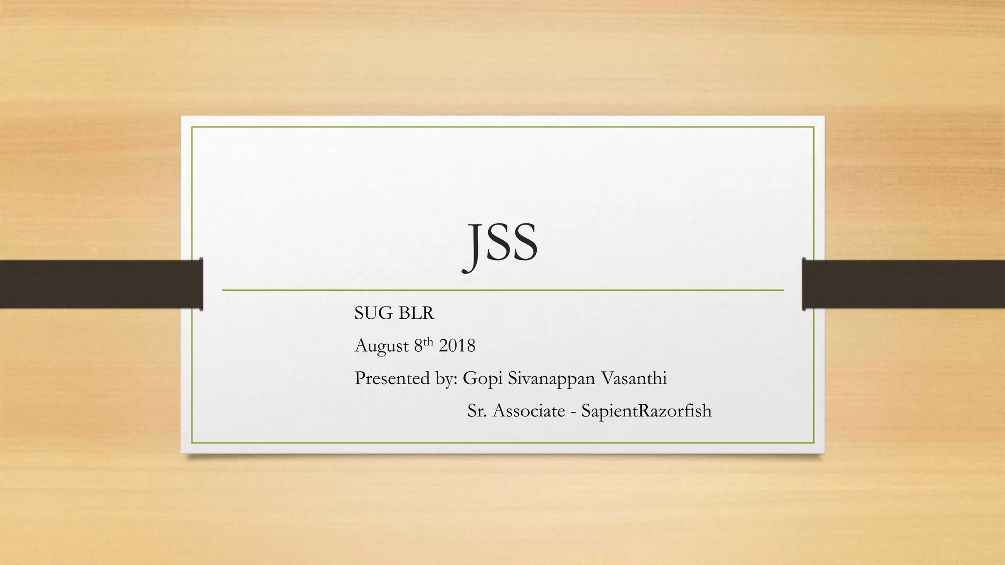 Sug bangalore - headless jss | PPTX