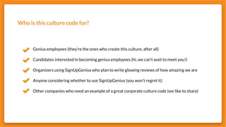 SignUpGenius Culture Code 2020 | PPT