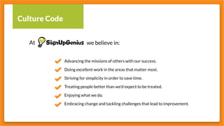SignUpGenius Culture Code 2020 | PPT