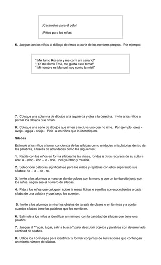 Sugerencias conciencia fonologica | DOC