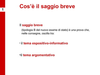 Saggio Breve | PPT