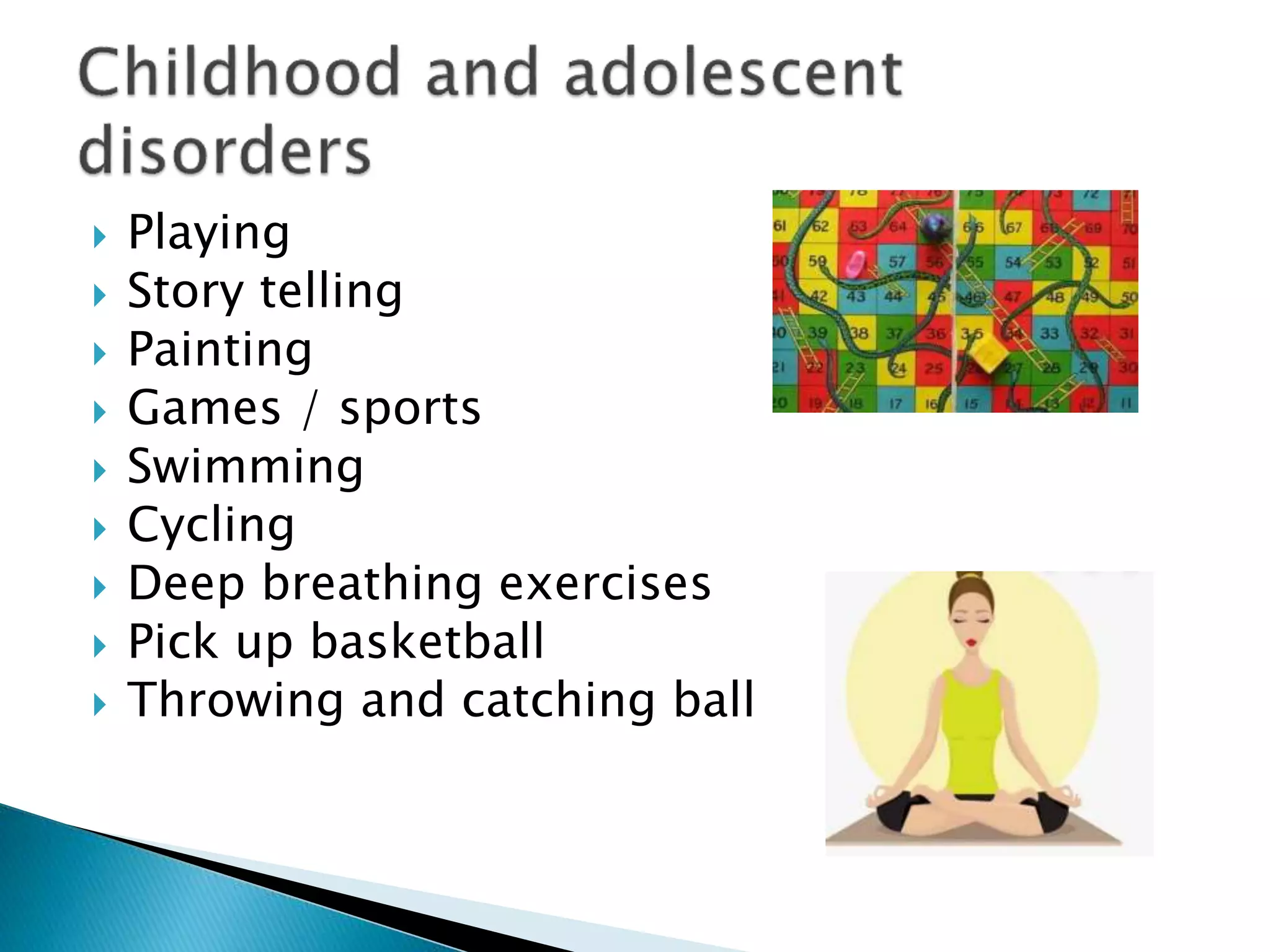 Suggested activities for psychiatric disordes | PPTX