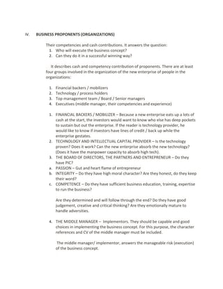 Suggested business plan format | DOCX | Business Accounting & Finance ...