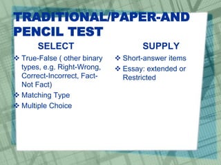 Suggested instructional objectives and assessment tools | PPTX