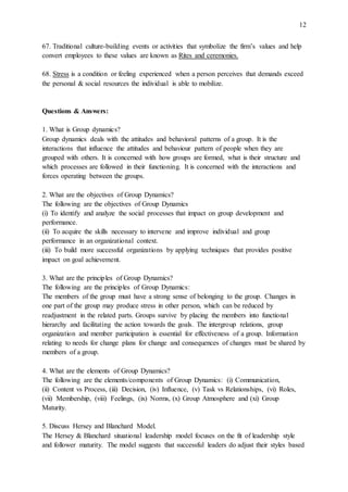 Questions & Answers MOB (Unit IV & Unit-V) by Dr. G C Mohanta, Professor | PDF