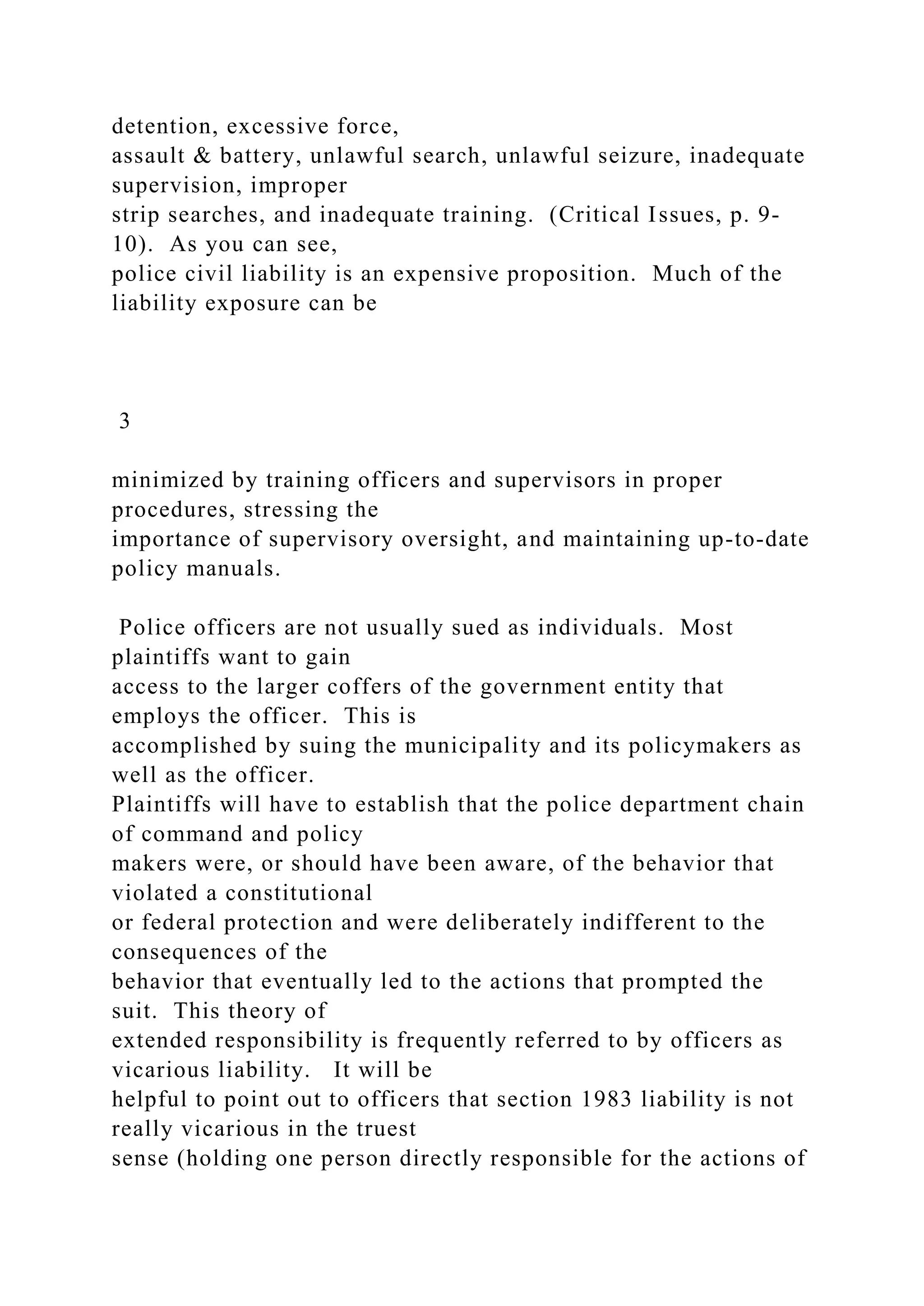 SUGGESTED TOPICS FOR TRAINING POLICE DEPARTMENTS IN .docx