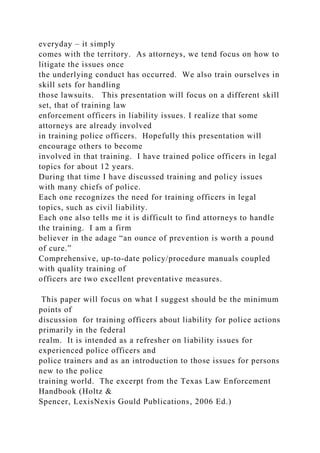 SUGGESTED TOPICS FOR TRAINING POLICE DEPARTMENTS IN .docx