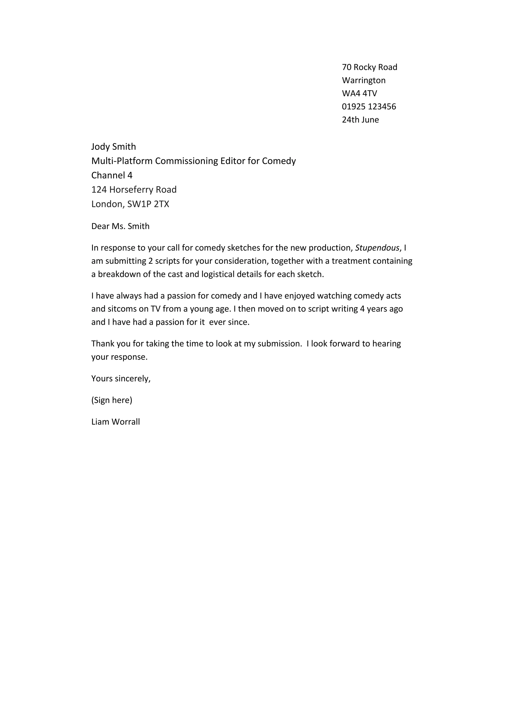 Suggested treatment outline, letter and feedback | DOCX