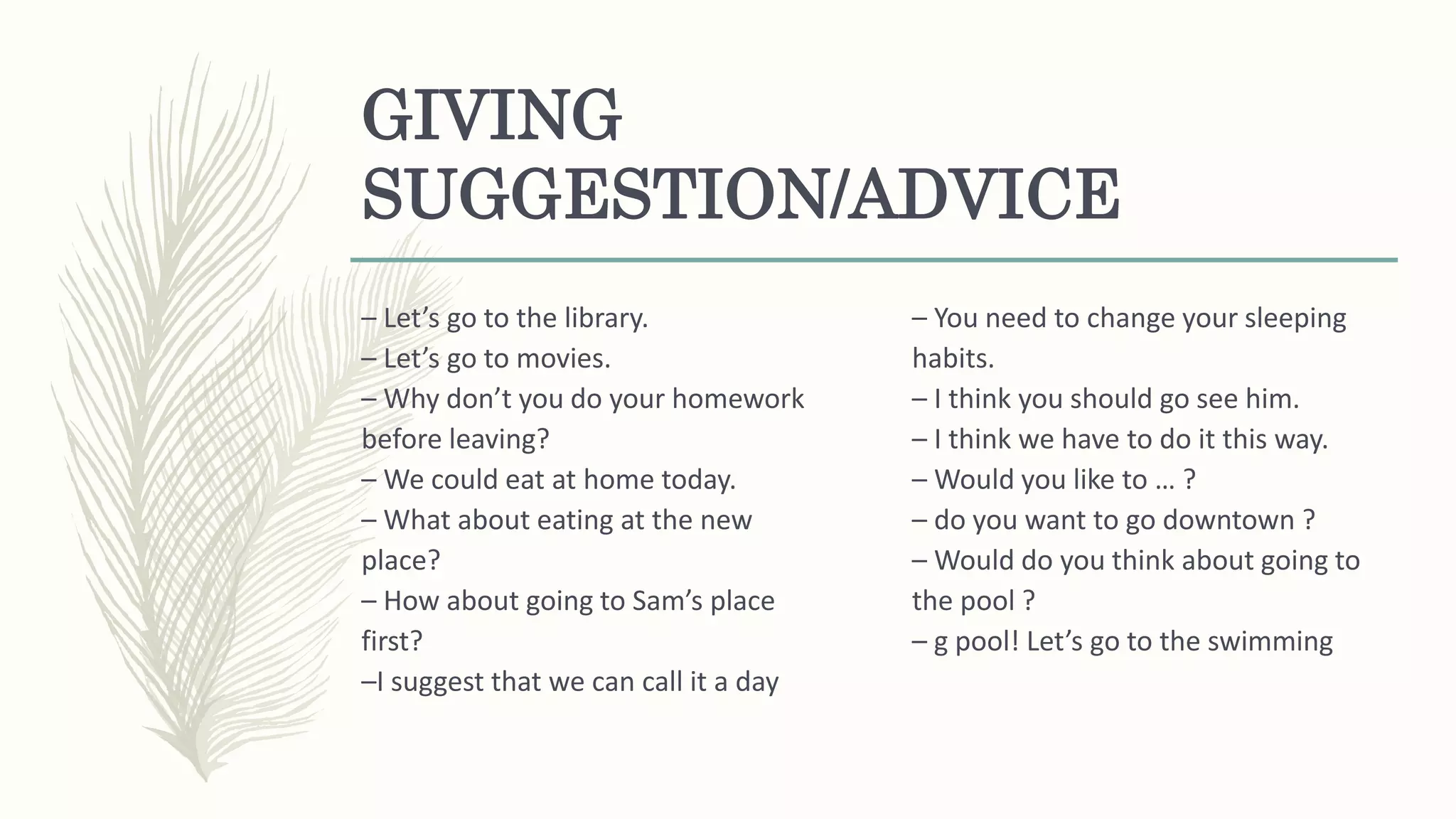 Suggestions kelas XI SMA | PPT