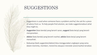 Suggestions kelas XI SMA | PPT