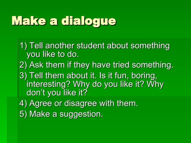 Suggestions And Dialogue Unit 6 | PPT