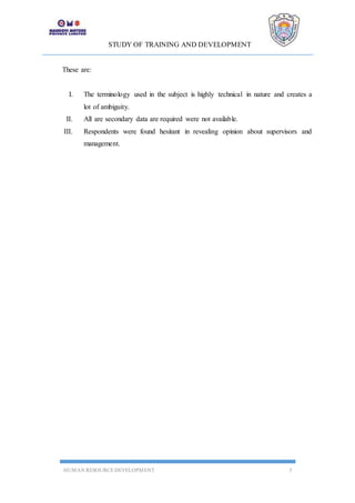 Training & development Suggestions and connclusions | DOCX