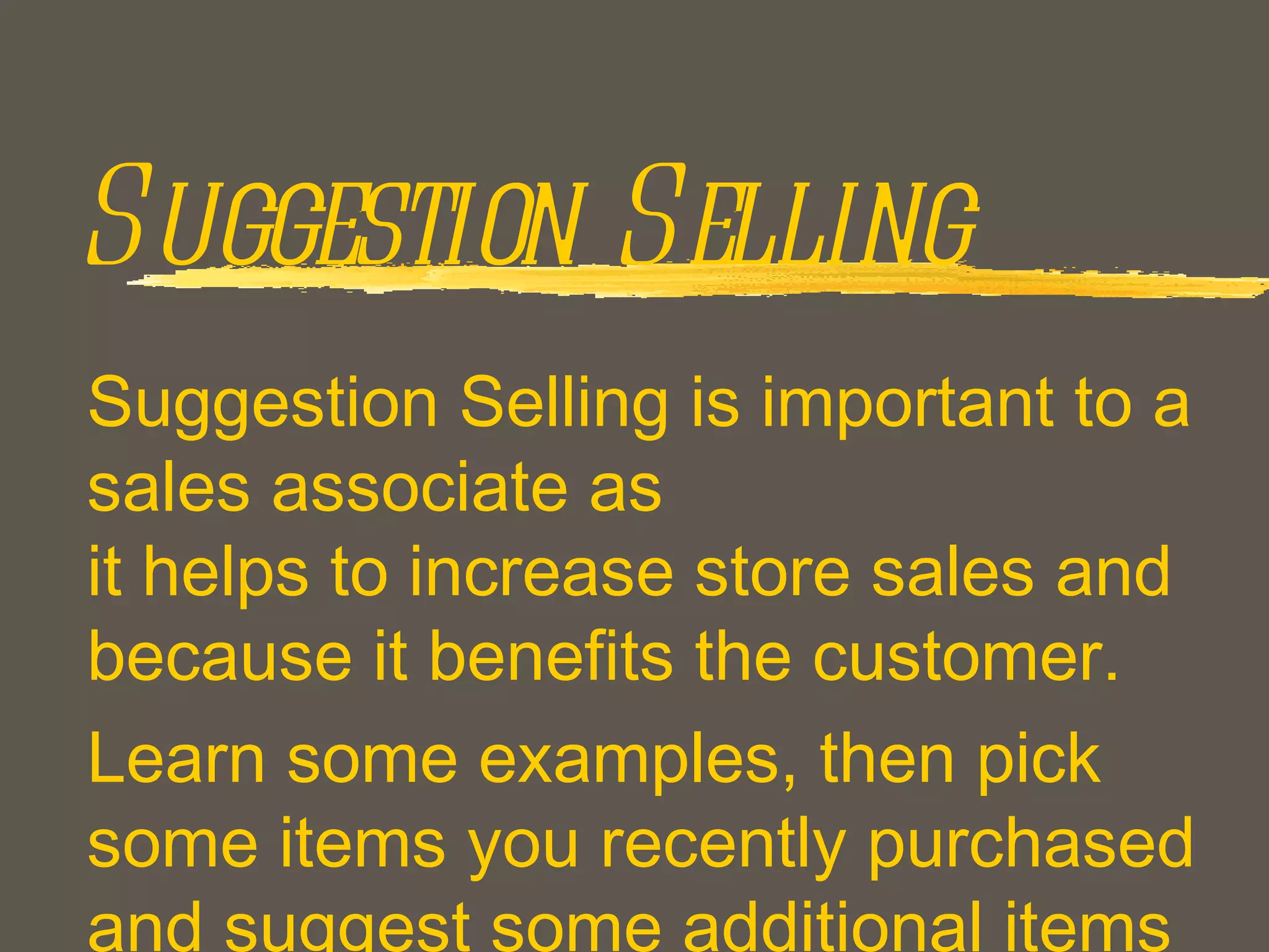 Suggestion selling | PPT