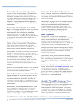Suggestions for Better Election Security | PDF