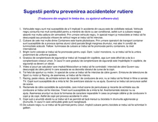 Suggestions For Road Safety Romanian | PDF
