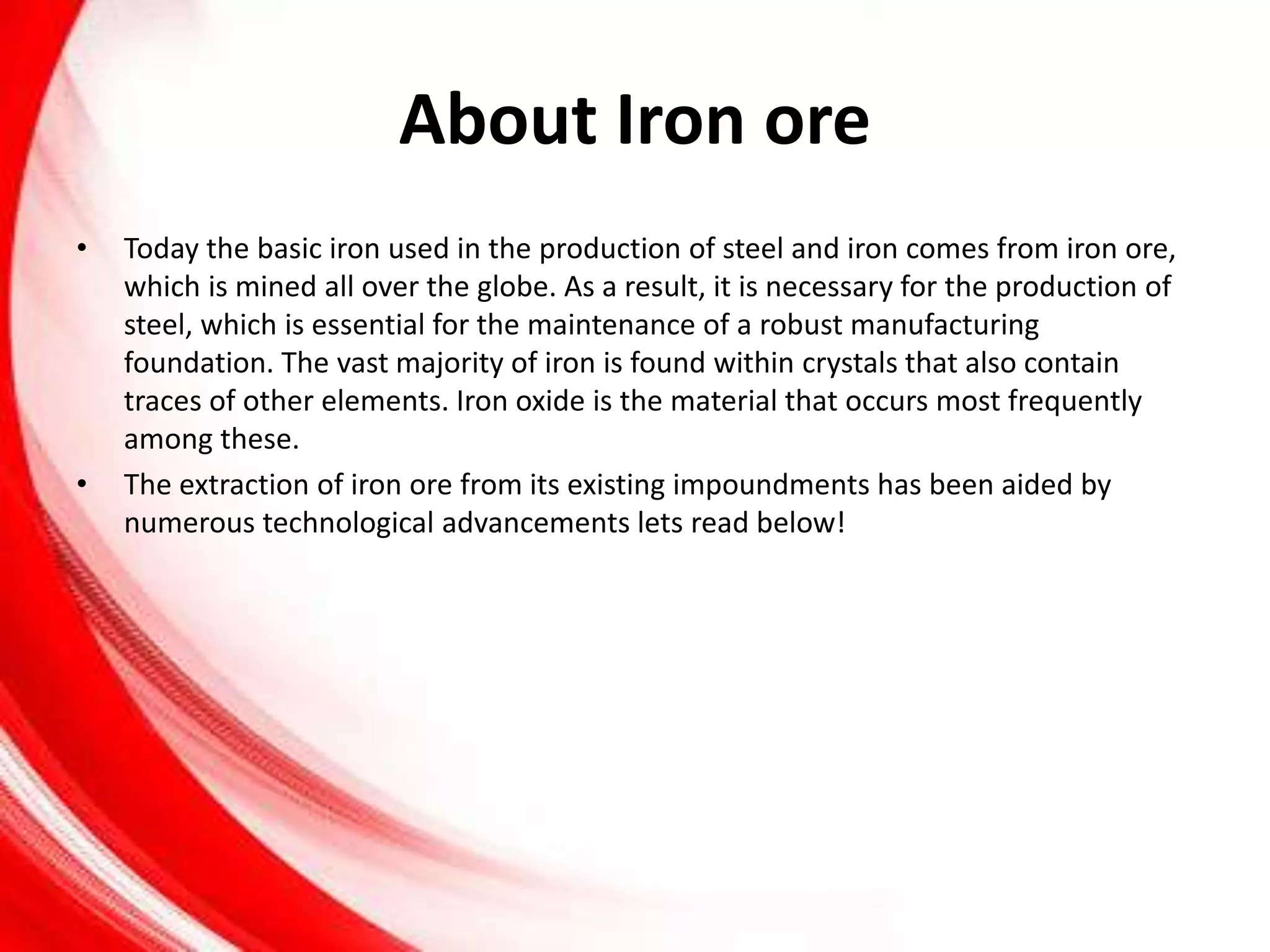 The Reduction Reaction Of Iron Ore Pptx Geology Science