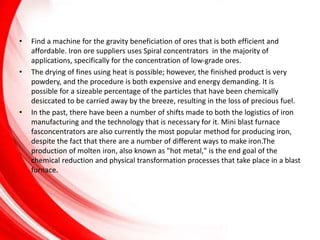 The reduction reaction of iron ore | PPTX
