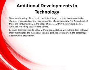 The reduction reaction of iron ore | PPTX