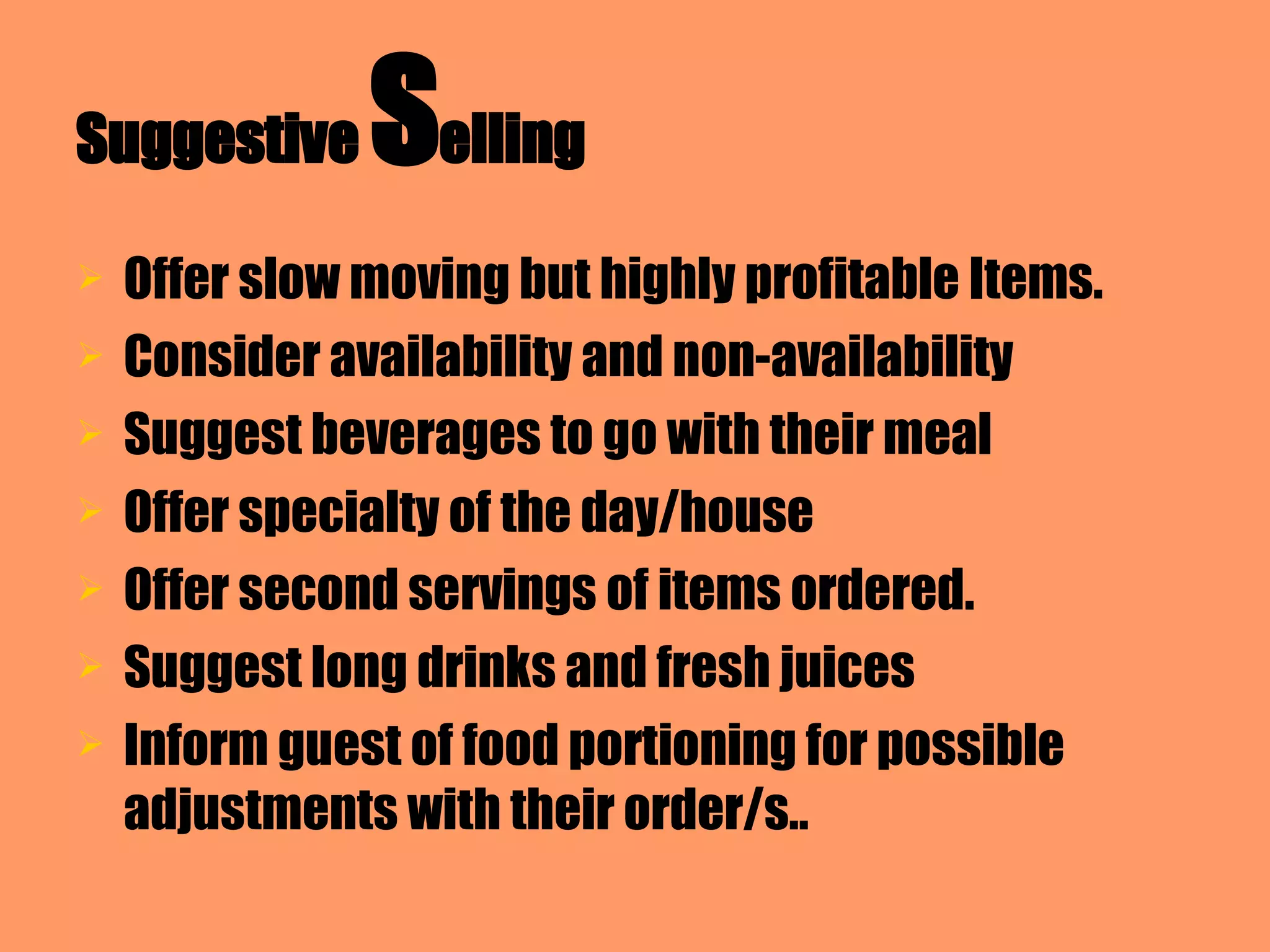 Suggestive Selling in the Restaurants | PPT
