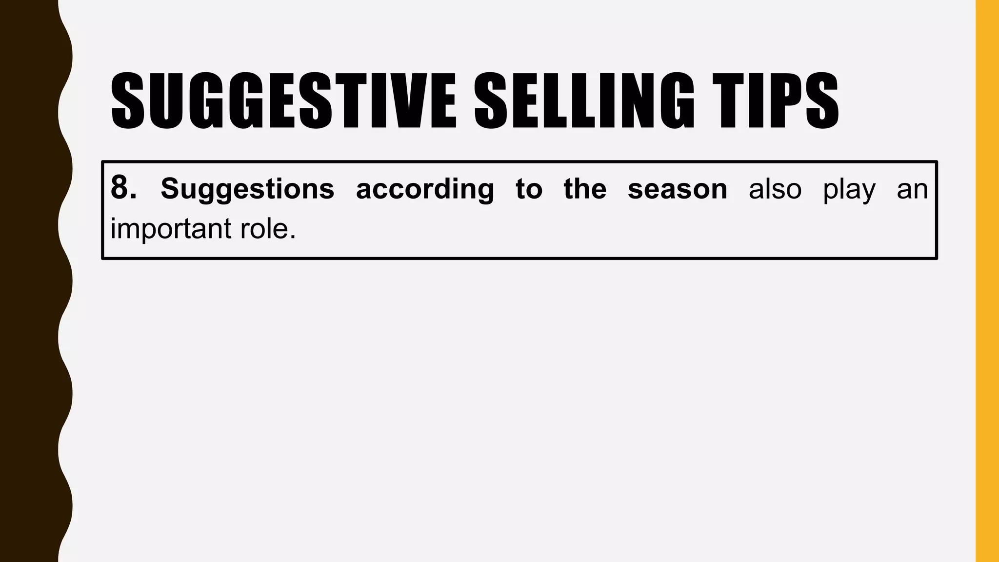 Food and Beverage Services: Suggestive Selling | PPTX