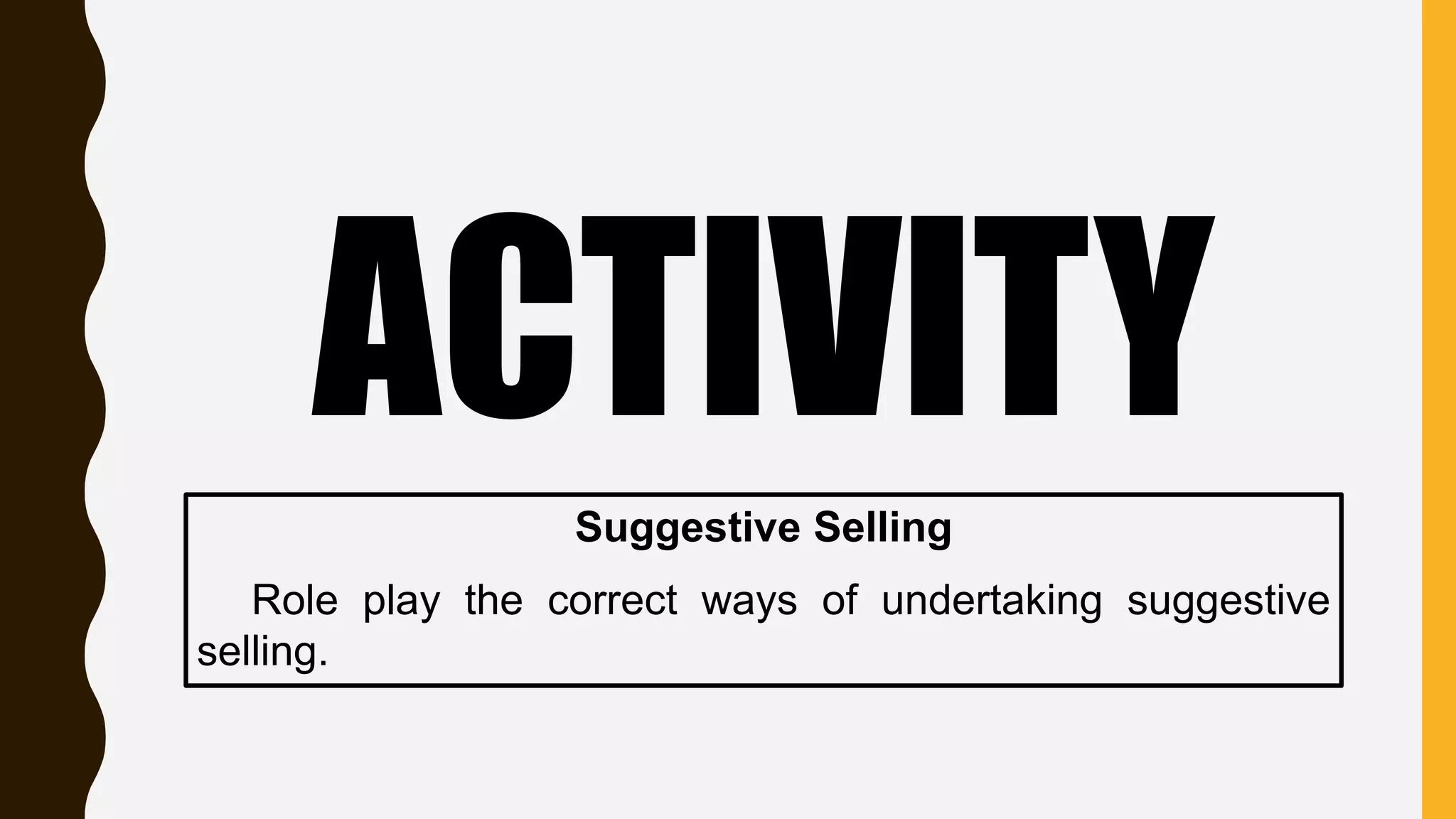 Food and Beverage Services: Suggestive Selling | PPTX