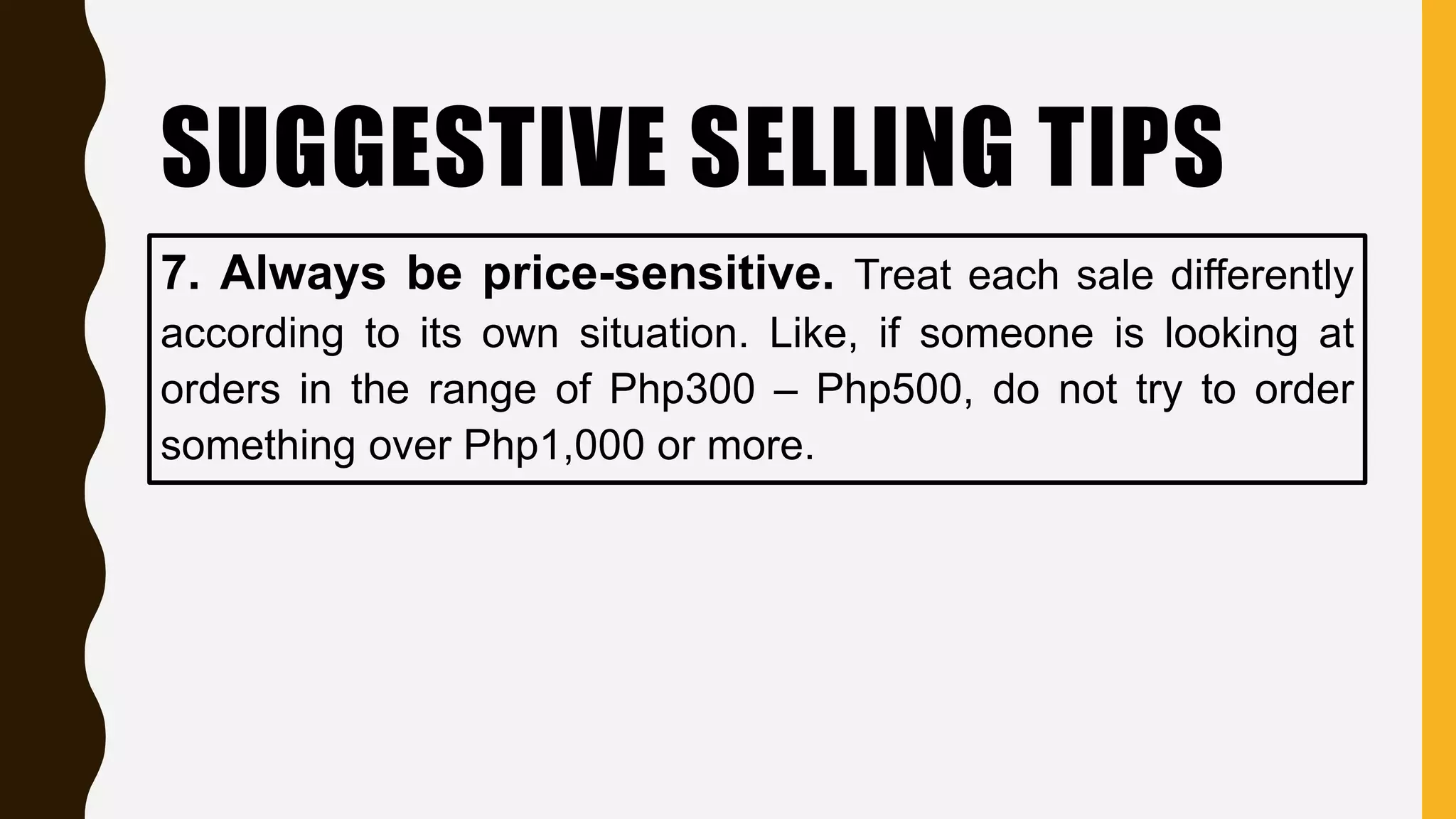 Food and Beverage Services: Suggestive Selling | PPTX