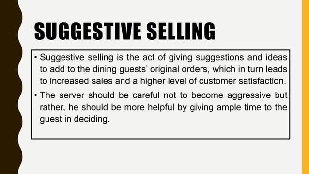 Food and Beverage Services: Suggestive Selling | PPTX | Business ...