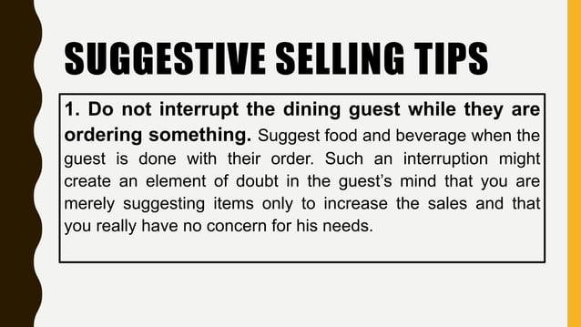 Food and Beverage Services: Suggestive Selling | PPTX | Business ...