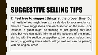 Food and Beverage Services: Suggestive Selling | PPTX