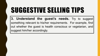 Food and Beverage Services: Suggestive Selling | PPTX