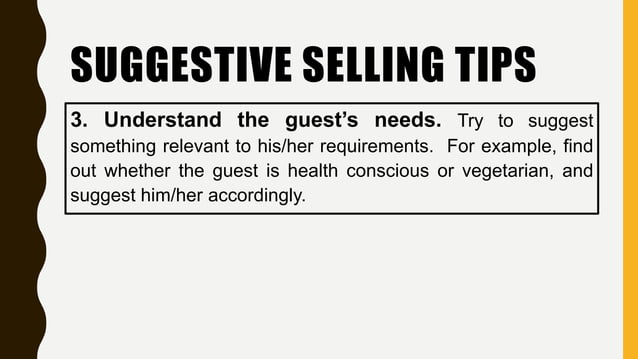 Food and Beverage Services: Suggestive Selling | PPTX | Business ...