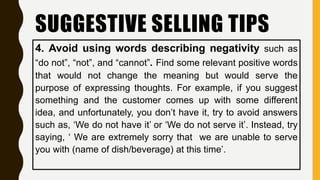Food and Beverage Services: Suggestive Selling | PPTX