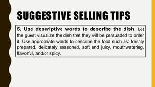 Food and Beverage Services: Suggestive Selling | PPTX