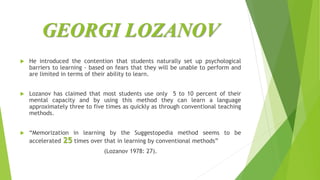 Presentation about Suggestopedia | PPTX