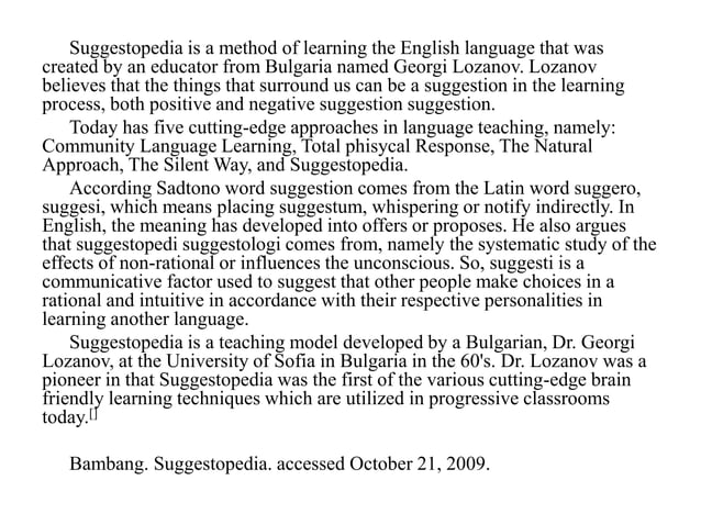 Suggestopedia, power point | PPT