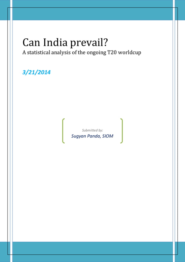 Cricket Analysis using statistics | DOCX