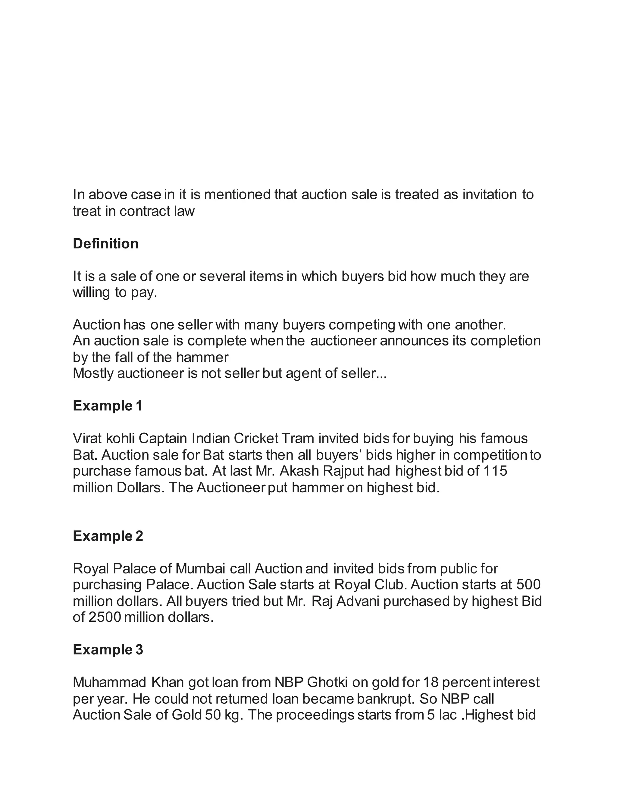 contract cases of invitation to treat | DOCX