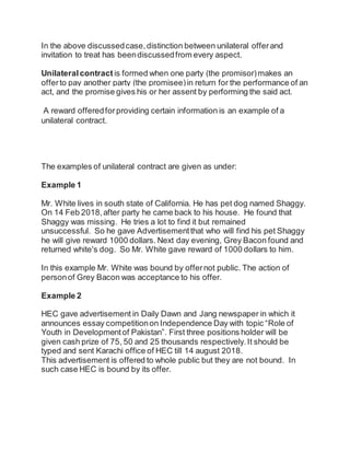 contract cases of invitation to treat | DOCX