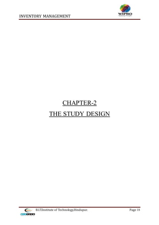 A study on Inventory Management WIPRO MBA project | DOCX