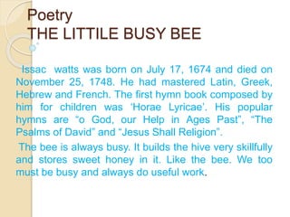 the busy of bee poem | PPTX