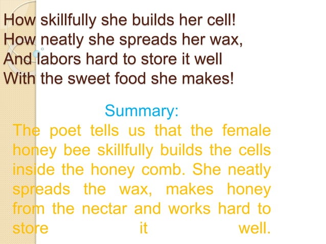 the busy of bee poem | PPTX | Beekeeping | Hobbies & Interests