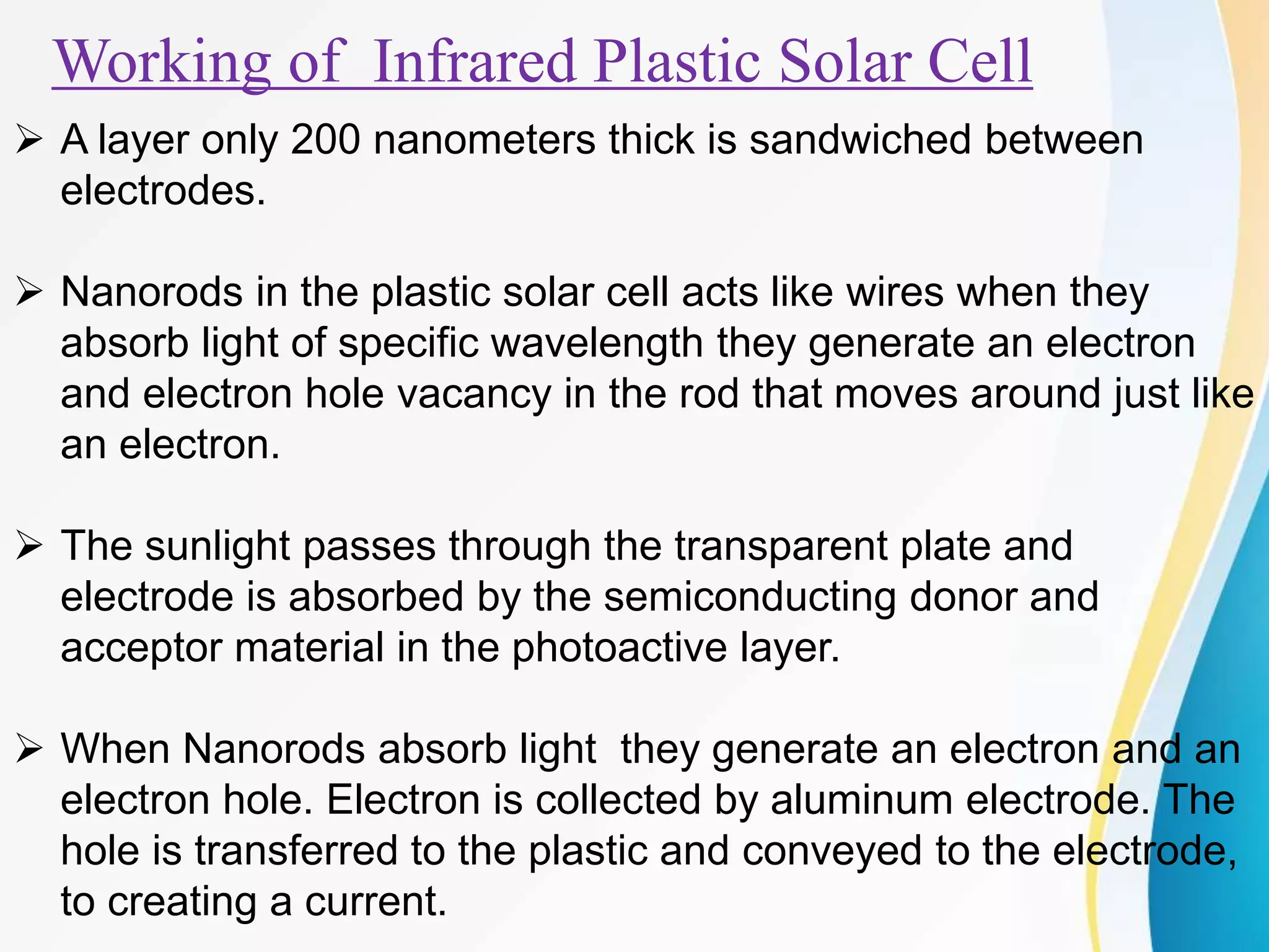 Infrared Plastic Solar Cell PPT | PPTX