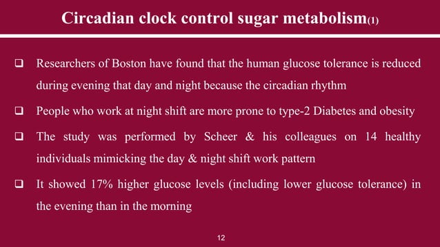 Suhas (chronopharmacology of diabetes) | PPTX | Endocrine and Metabolic ...