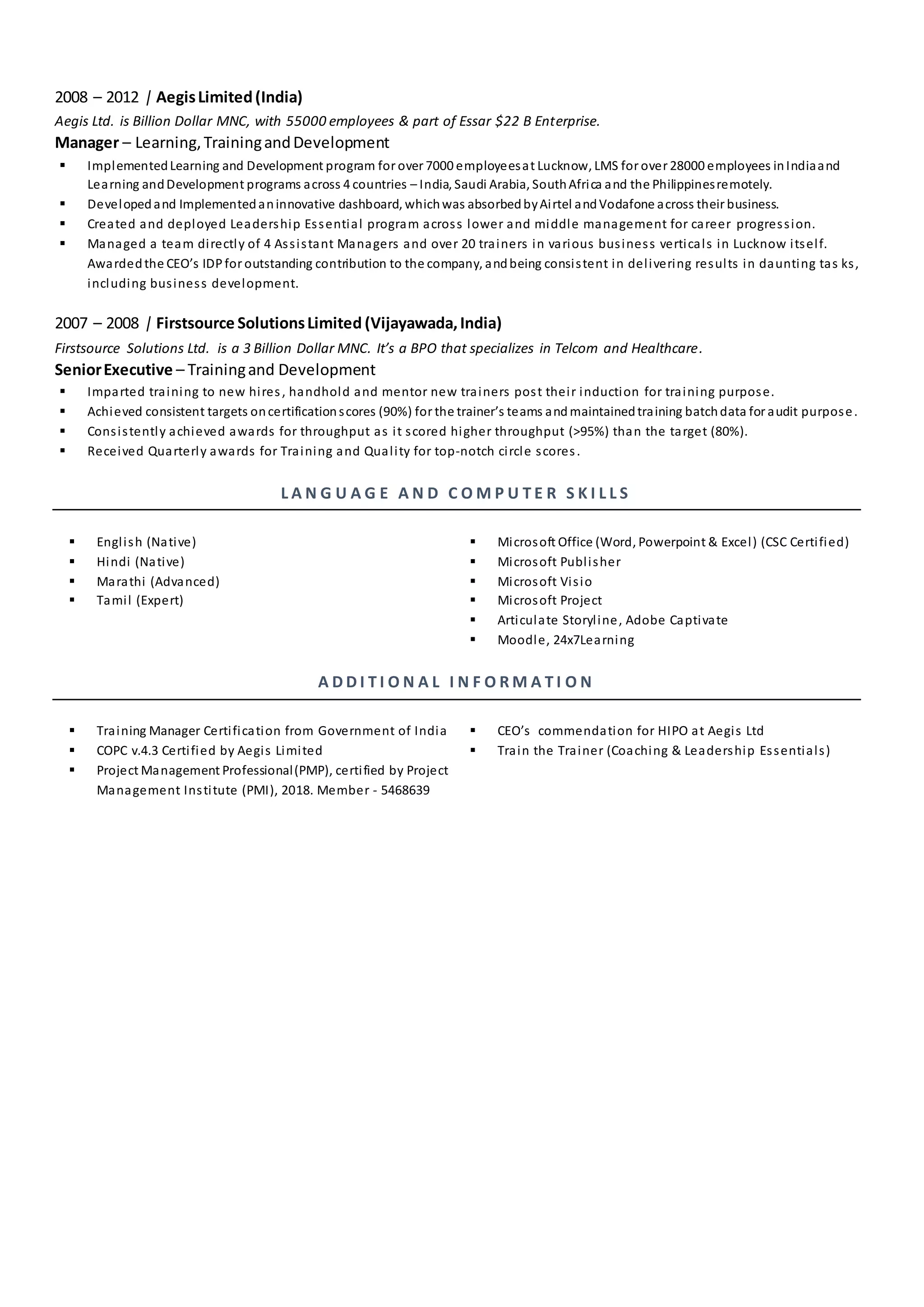 Resume of Suhas Phadnis | DOCX