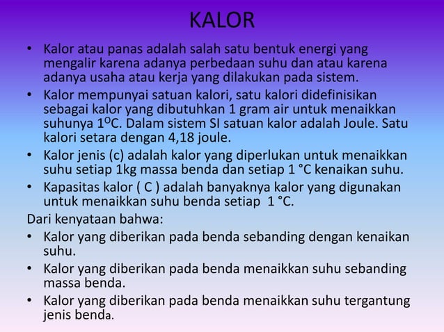 Presentasi materi suhu dan kalor Fisika kelas XI | PPTX