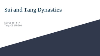 Sui and tang dynasties of china, the silla dynasty of korea, and the ...